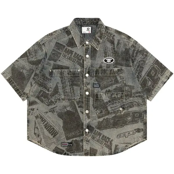 AAPE Unvs Unvs Moonface Graphic Short Sleeve Shirt /white
