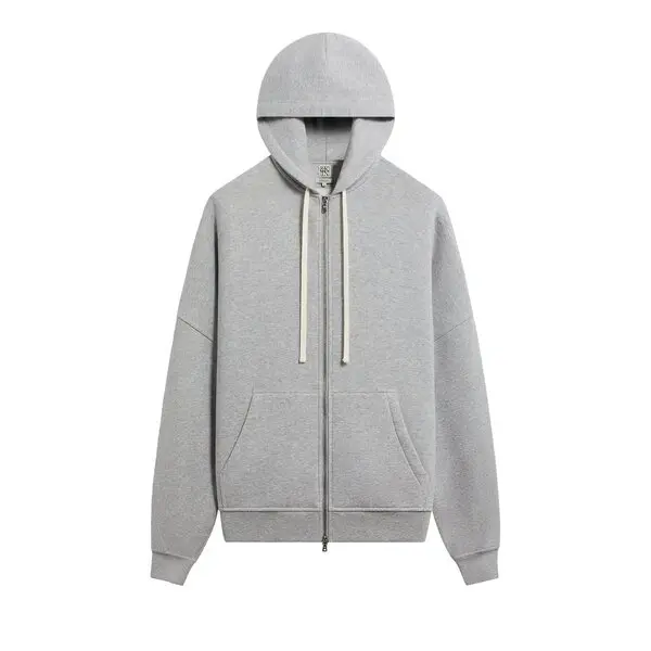 Kith Kin Plush Fleece Hiroshi Zip Front Hoodie 'medium Heather
