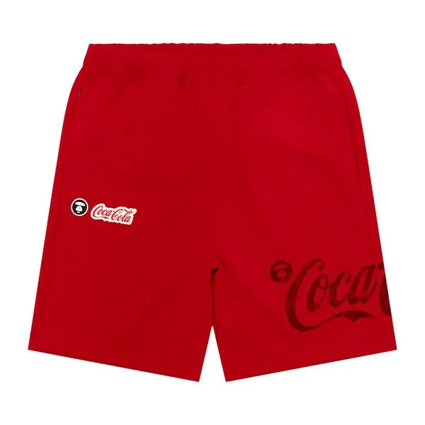 AAPE X Coca Cola Sweat Shorts /light - Red