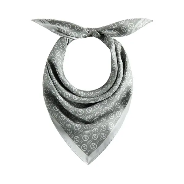 Kith Giorgio Armani & Monogram Printed Silk Bandana 'concrete
