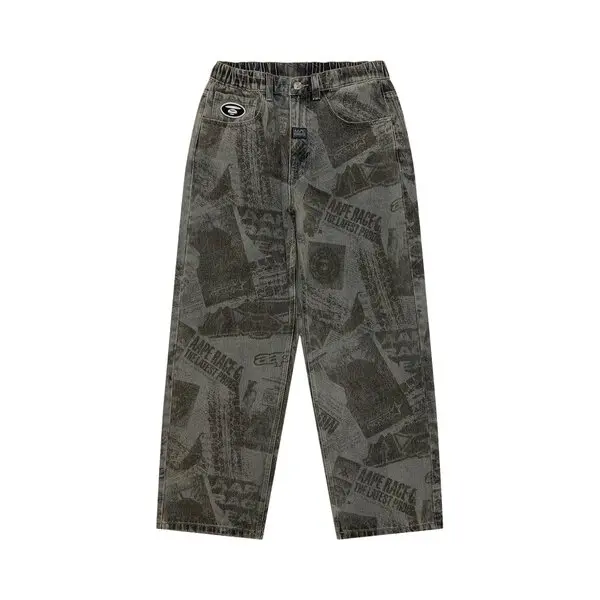 AAPE Moonface Printed Jeans /white
