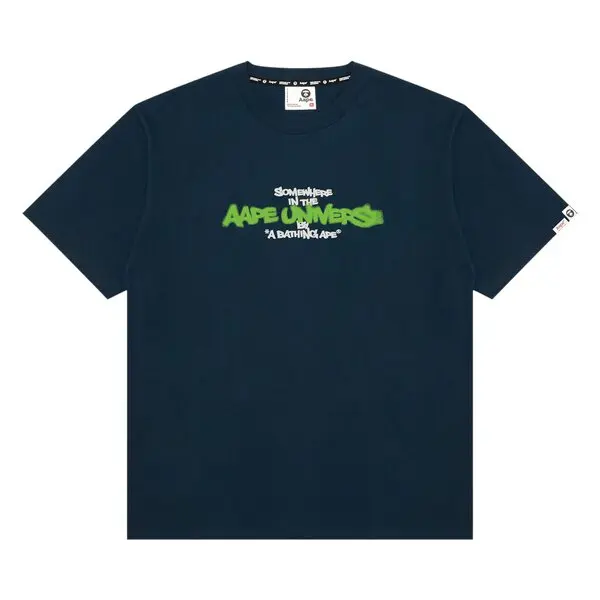 AAPE Unvs Unvs Graphic Tee 'navy