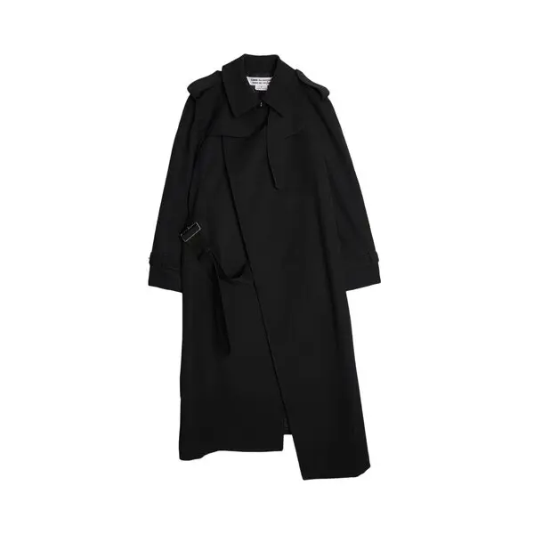 Comme Des Garçons Thick Gabardine Belted Trench Coat