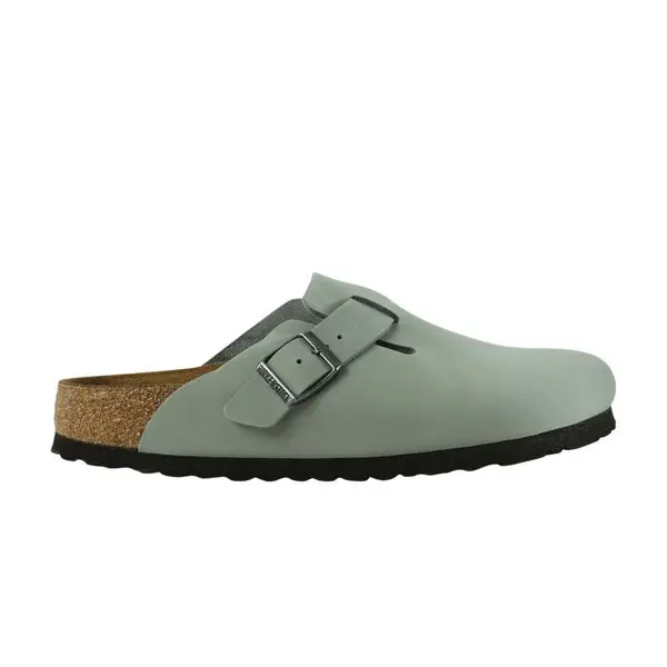 BIRKENSTOCK Boston Oiled Leather Narrow Sandal 'pure Sage - Green