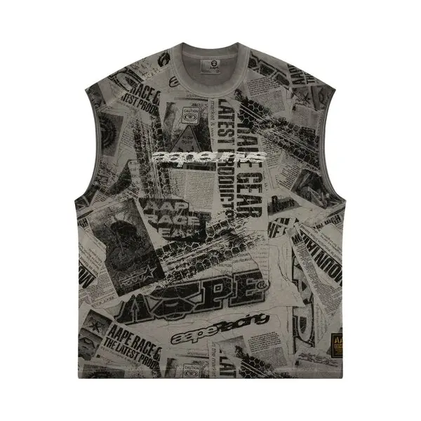 AAPE Unvs Unvs Printed Tank Top 'ivory/white