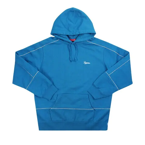 Supreme Piping Hooded Sweatshirt 'dark Aqua - Blue