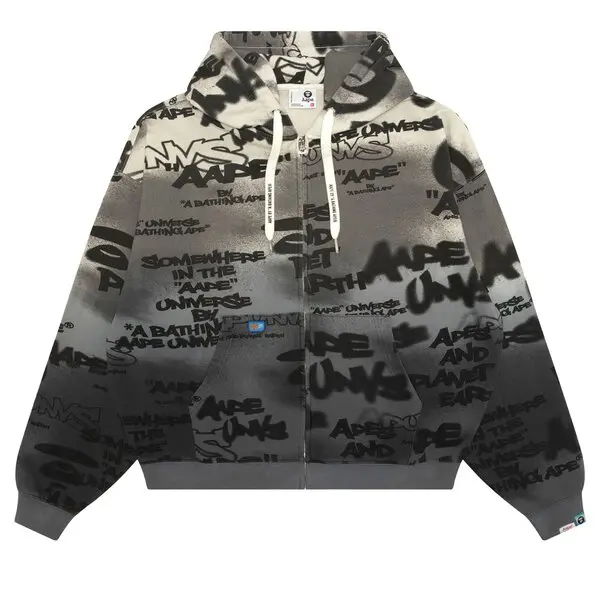 AAPE Unvs Unvs Graffiti Zip-up Hoodie /ivory