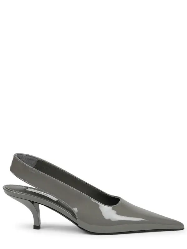 TOTEME Leather Slingback Pumps - Gray