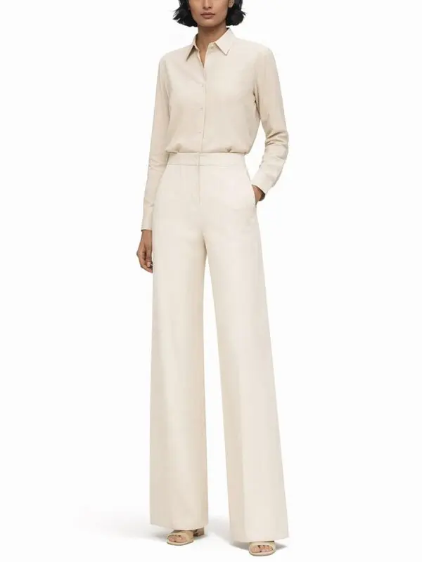 Max Mara Wide Leg Trousers - Cream