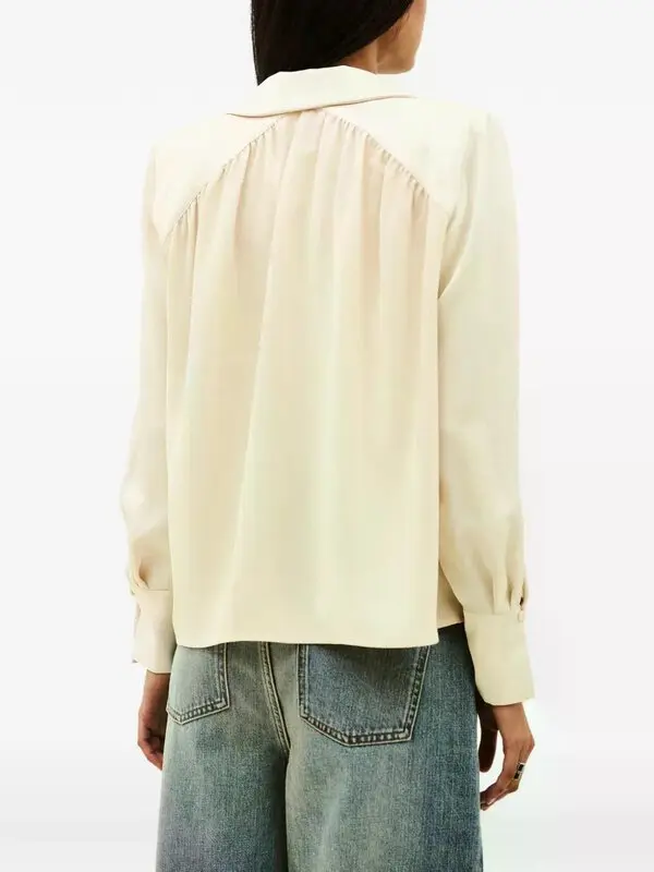 Ba&sh Wilna Gathered Long-sleeved Shirt - Neutrals