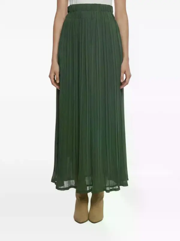 P.a.r.o.s.h Plissé-crepe Midi Skirt - Green