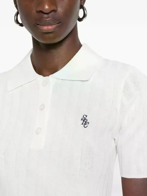Sporty & Rich Ribbed-knit Polo Shirt
