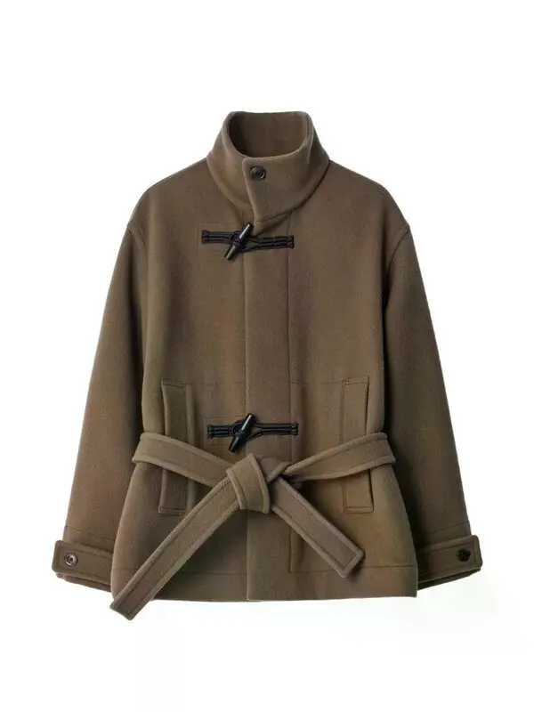 LEMAIRE Short Duffle Coat In Wool - Brown