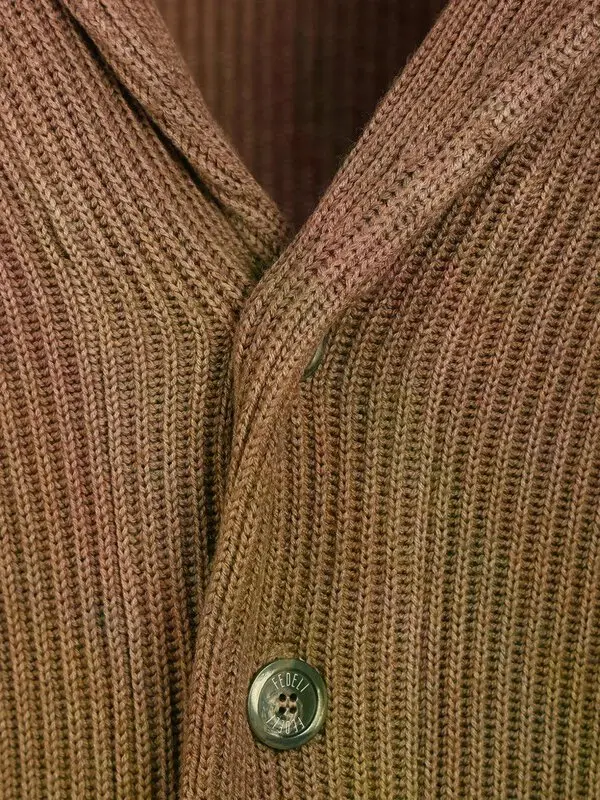 Fedeli Shawl-collar Ribbed-knit Cardigan