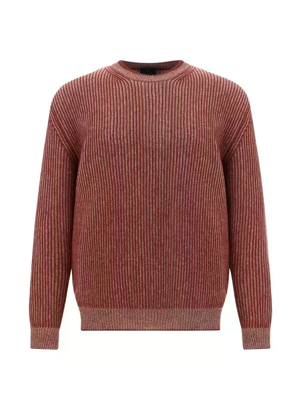 Paul & Shark Ribbed-knit Crew-neck Sweater - Red