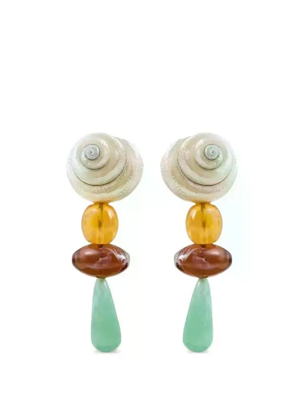 BAOBAB Valle Shell Resin-bead Earrings - Green