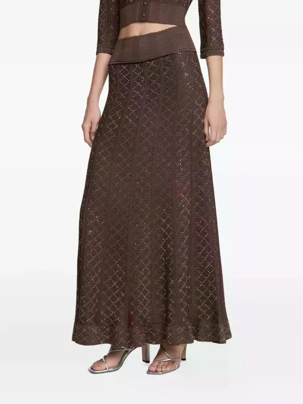 Sandro Elasticated-waistband Maxi Skirt - Brown