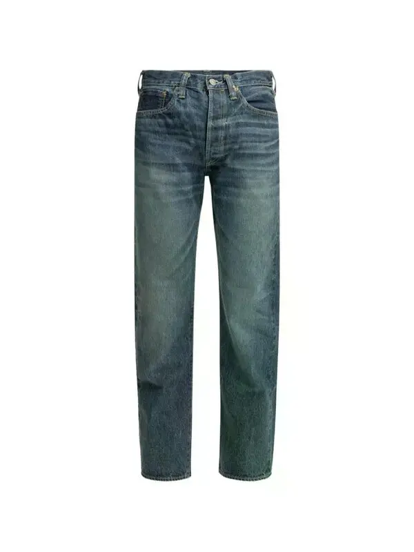 SUGAR CANE JEANS Logo-patch Straight-leg Jeans