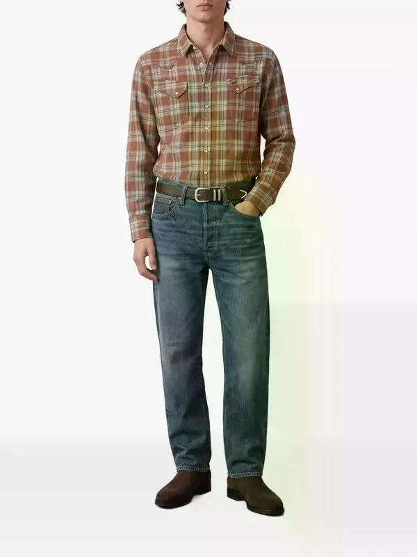 SUGAR CANE JEANS Logo-patch Straight-leg Jeans