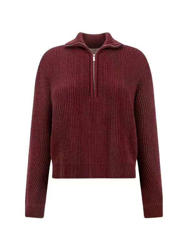 Paul & Shark Ribbed-knit Half-zip Sweater - Red