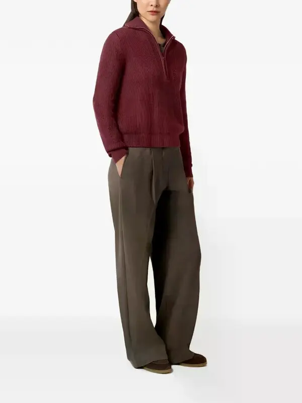 Paul & Shark Ribbed-knit Half-zip Sweater