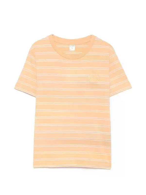 SPORTY & RICH Ferdy Striped Embroidered T-shirt - Yellow