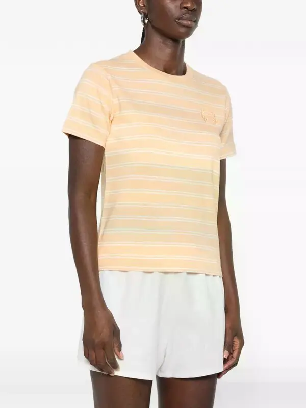 Sporty & Rich Ferdy Striped Embroidered T-shirt - Yellow