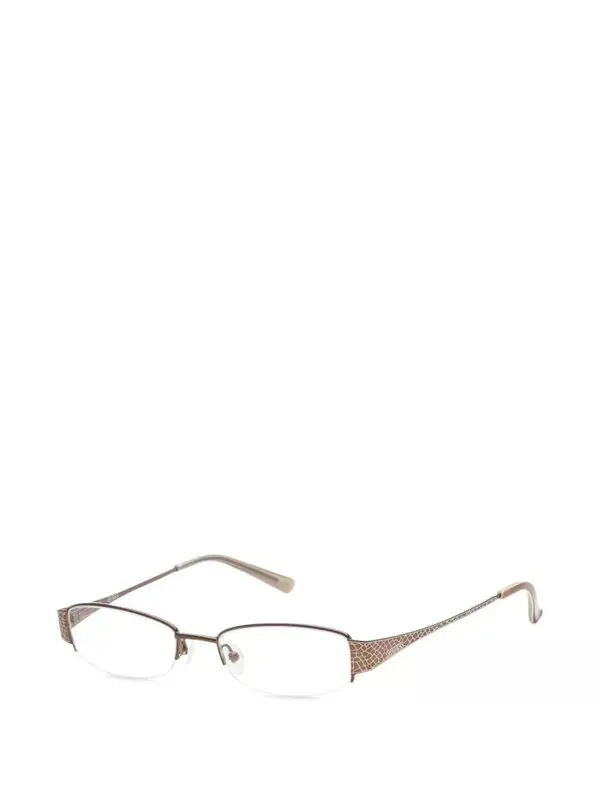 Guess Croc-effect Rectangle-frame Glasses