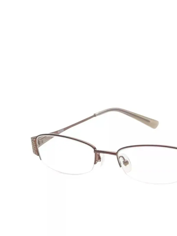 Guess Croc-effect Rectangle-frame Glasses
