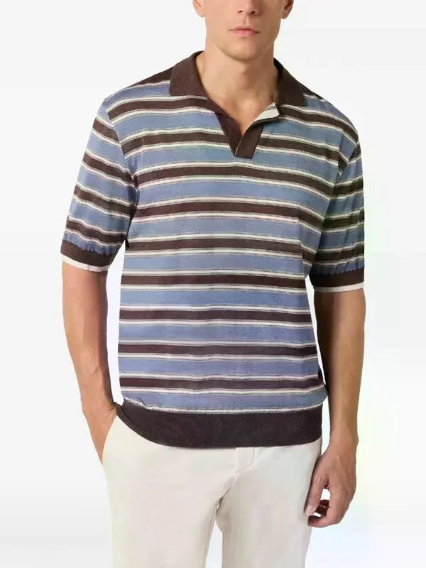 Paul & Shark Striped-knit Polo Shirt