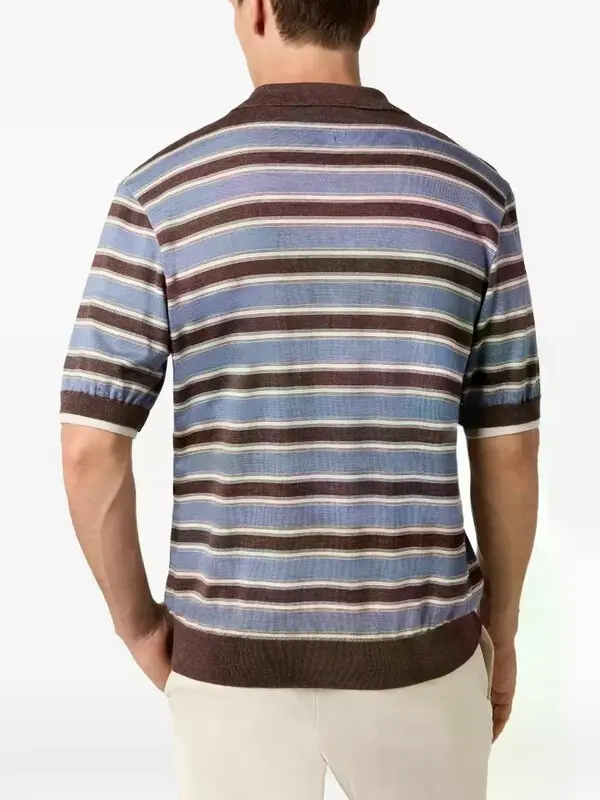 Paul & Shark Striped-knit Polo Shirt