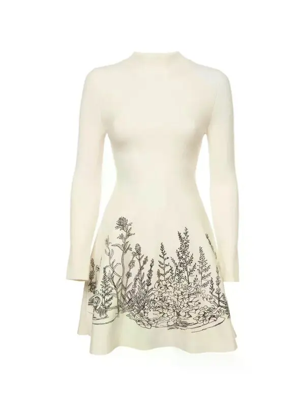 Sandro Floral-embroidered Flared Mini Dress