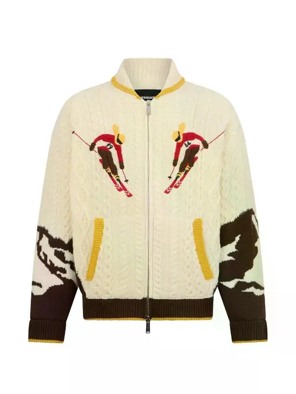 Dsquared2 Snowy Dream Cable-knit Zip-up
