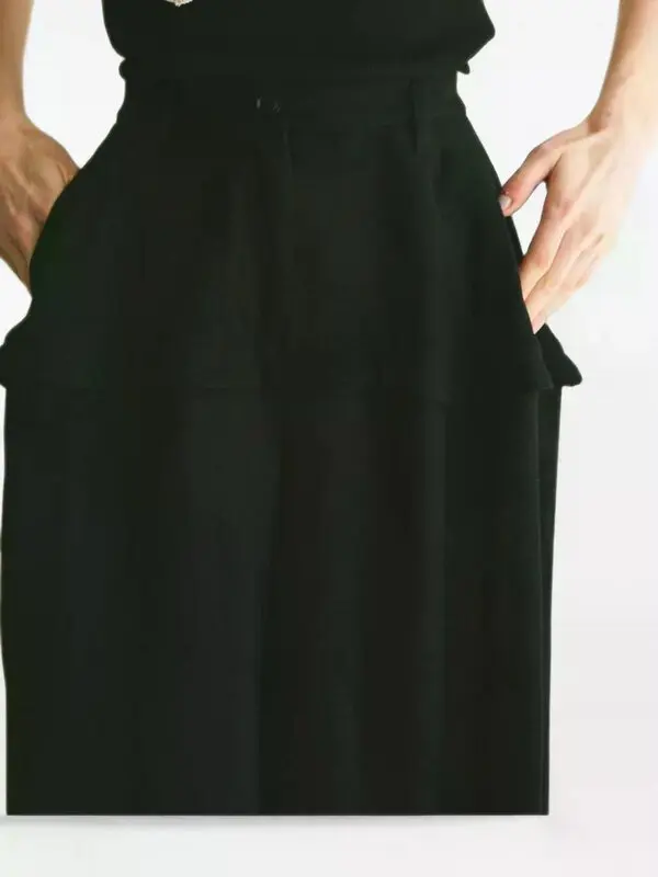 MULLER OF YOSHIOKUBO Mesh Peplum Detail Trousers - Black