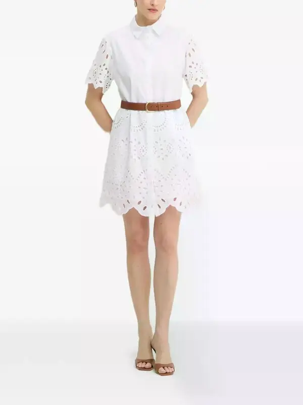 SILVIAN HEACH Eyelet Shirt Mini Dress