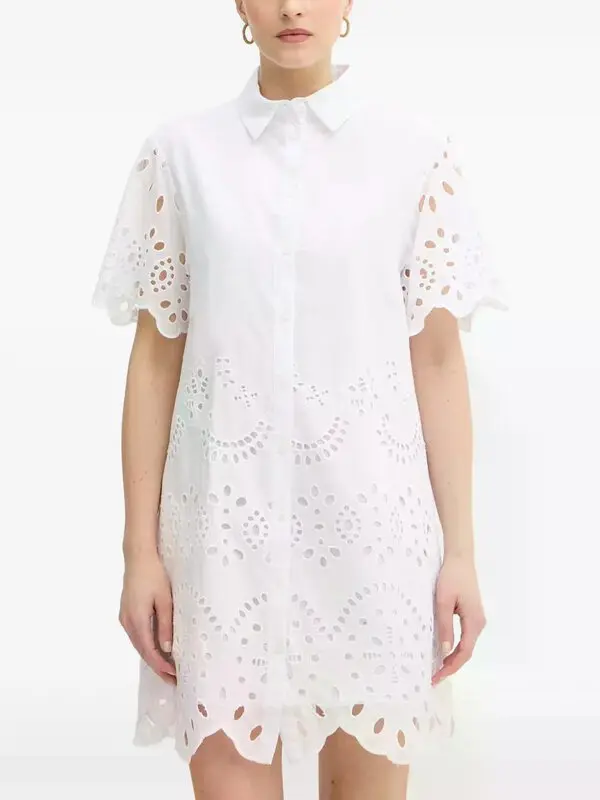 SILVIAN HEACH Eyelet Shirt Mini Dress