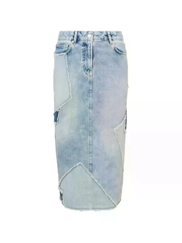 Moschino Patchwork Denim Skirt - Blue