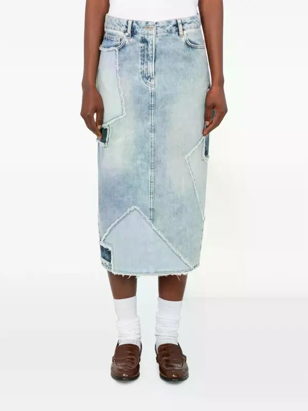 Moschino Patchwork Denim Skirt