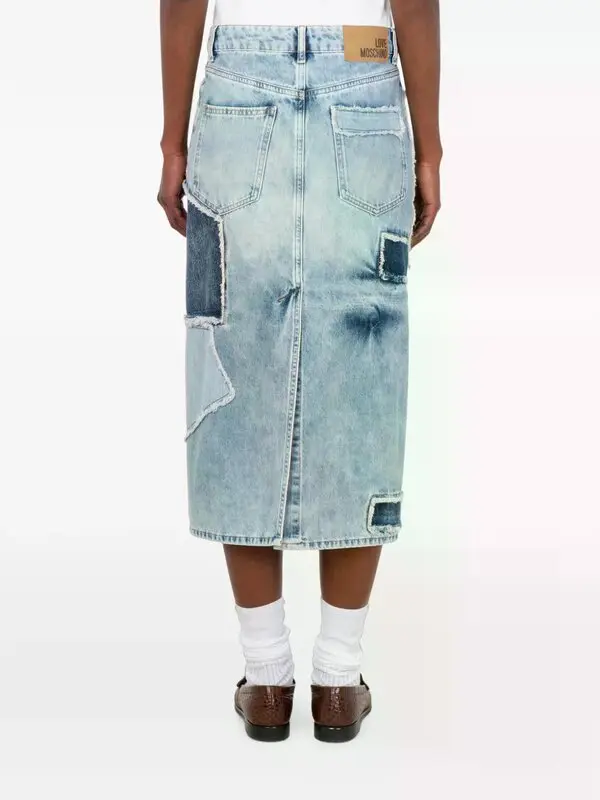 Moschino Patchwork Denim Skirt