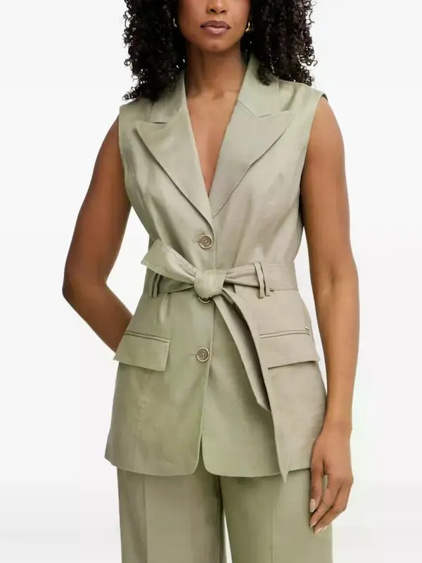 Guess Tailored Belted Linen Blazer