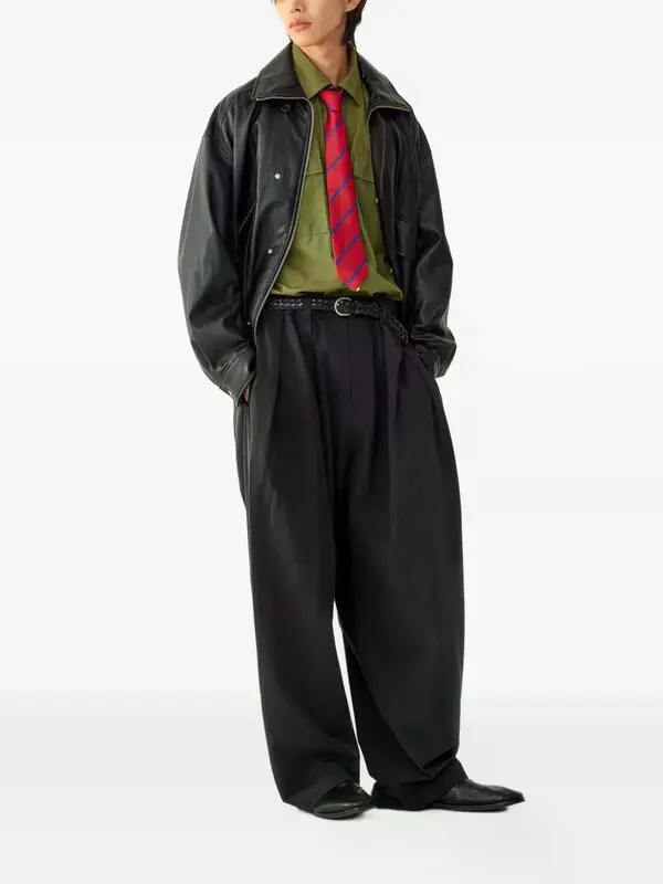 STUDIO TOMBOY Elasticated-hem Faux-leather Jacket