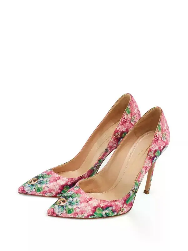 GIANVITO ROSSI Floral-print Pointed-toe Pumps