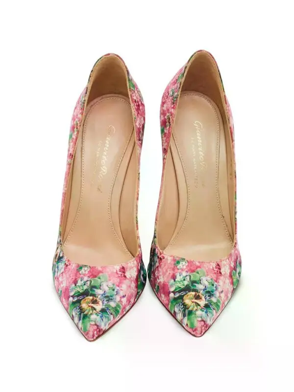 GIANVITO ROSSI Floral-print Pointed-toe Pumps