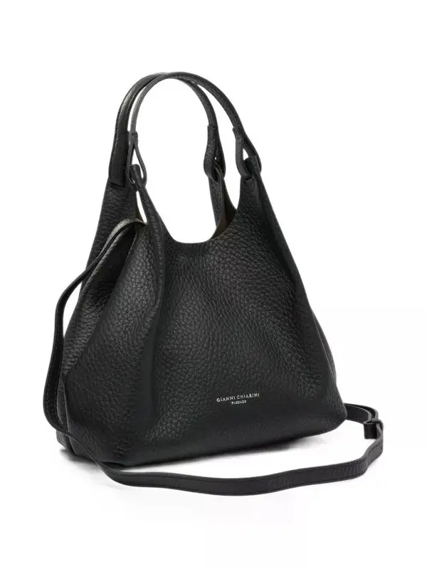 GIANNI CHIARINI Medium Dua Pebbled Leather Tote Bag - Black