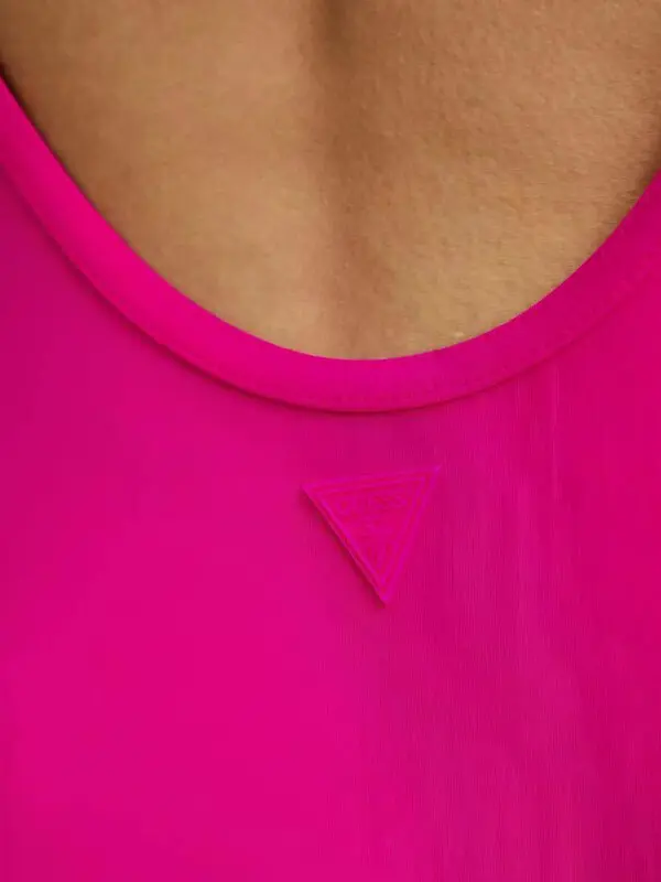 Guess Logo-print Scoop-neck Swimsuit