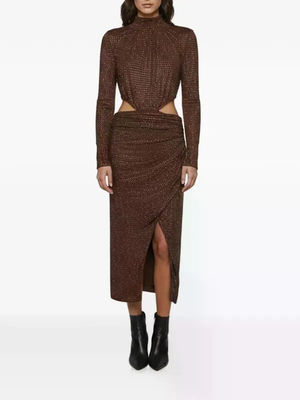 SELF-PORTRAIT Embellished Cut-out Midi Dress