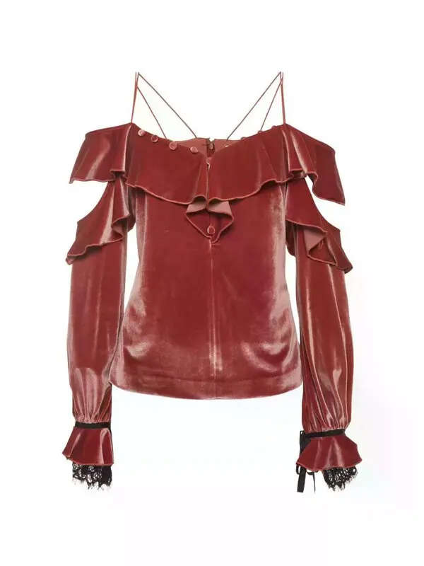 SELF-PORTRAIT Ruffled Off-shoulder Top