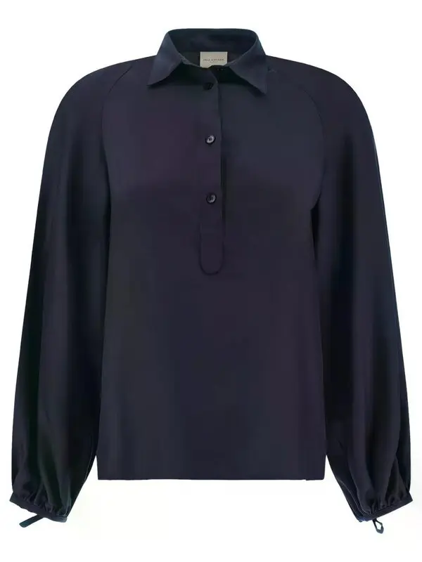 Paul & Shark Silk Balloon-sleeve Blouse - Blue