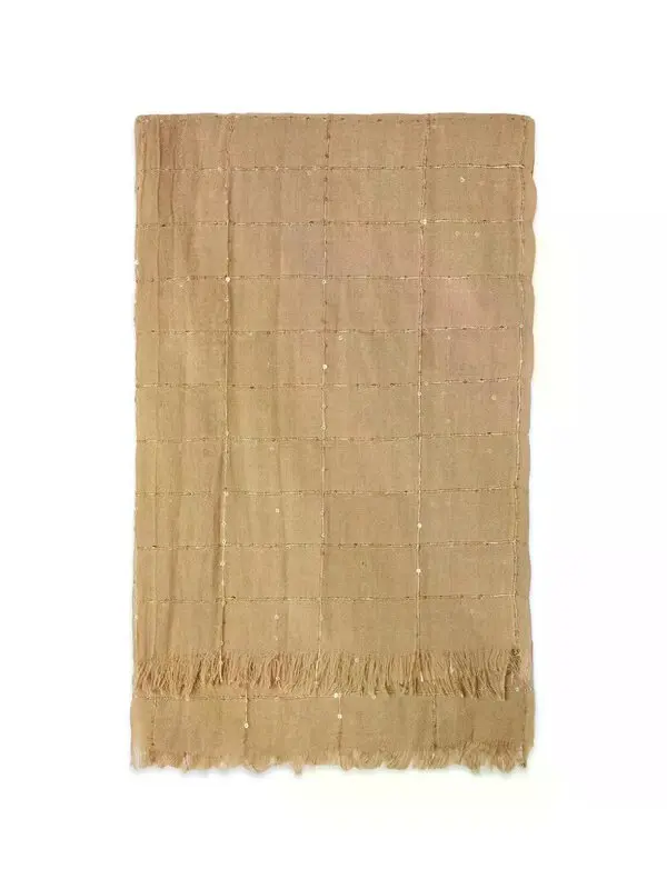 PENNYBLACK Sequin-embellished Frayed Scarf - Neutrals