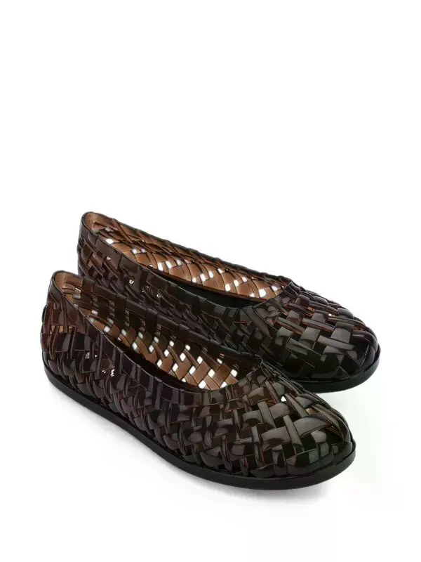 Melissa Possession Woven-effect Ballet Flats - Brown